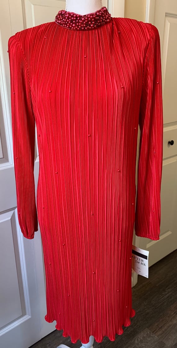 Vintage red beaded dress - Gem