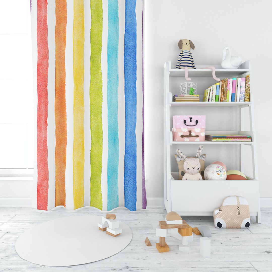 Watercolor Rainbow Curtains, Rainbow Curtains , Kids Room Curtains ...