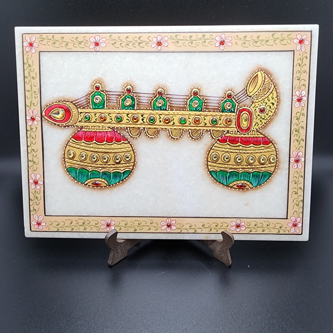 VINTAGE MARBLE PLATE Indian Heritage Artwork Rectangular - Etsy