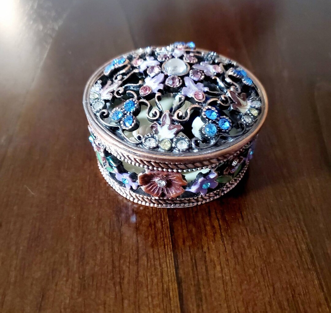 Jewelry Box, Metal Jewelry Box, Trinket Box, Jewelry Storage, Small ...