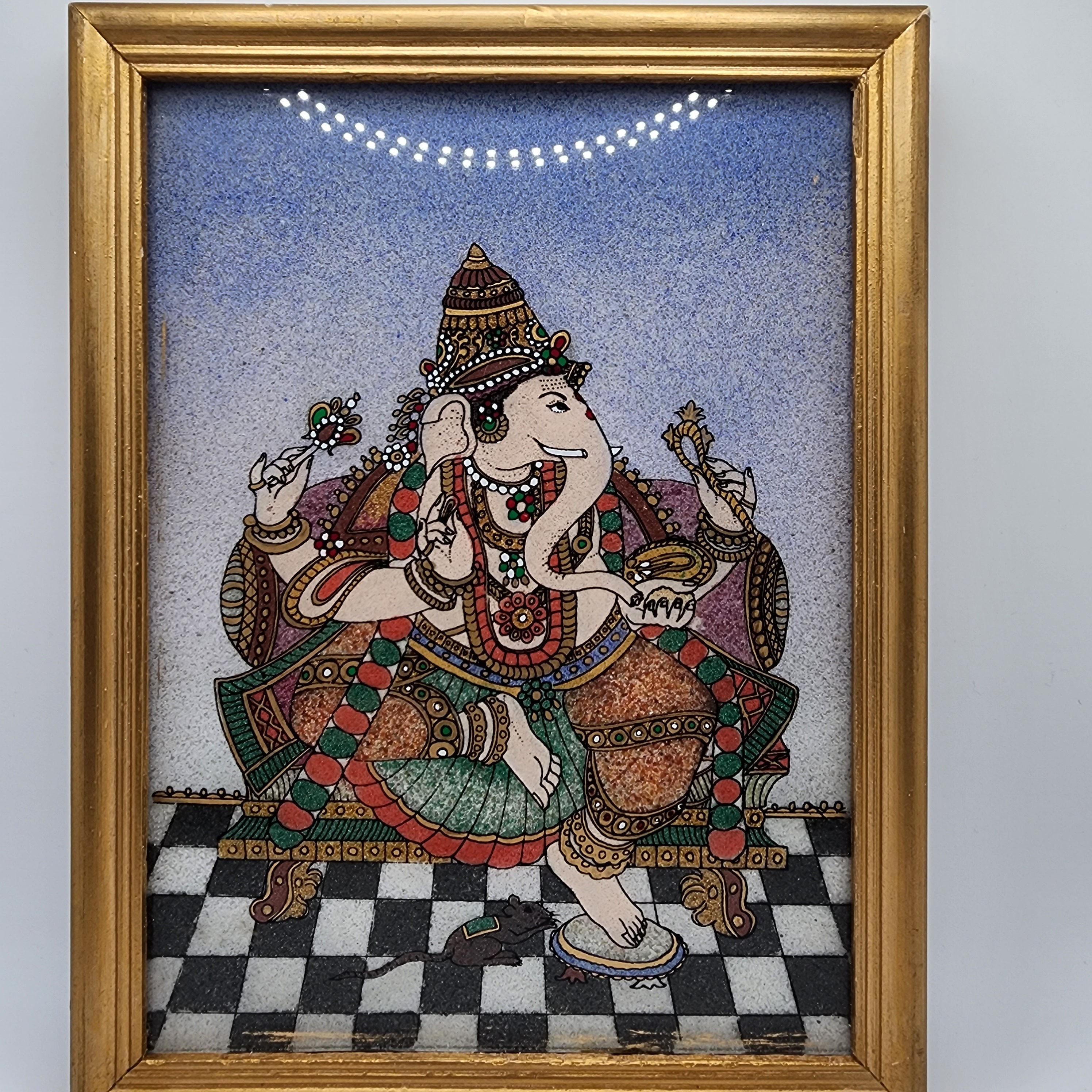 LORD Ganesha Gemstone Artwork, Ganapati Wall Art, Office Wall Decor ...