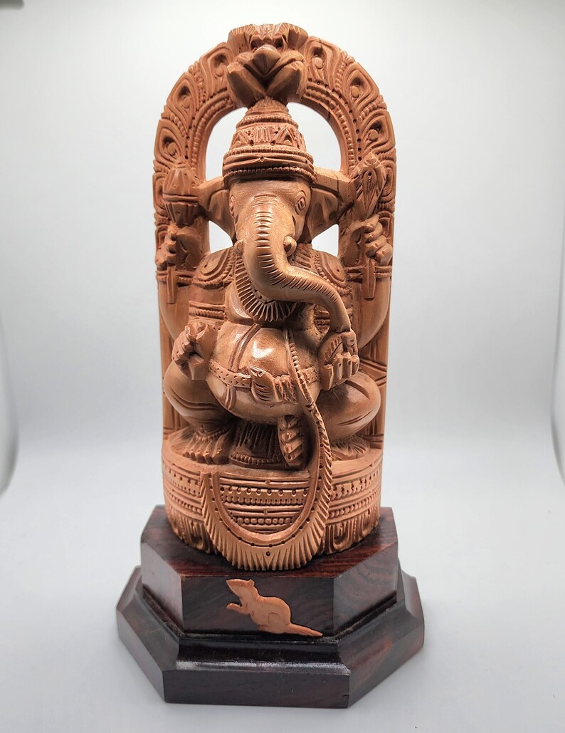 LORD GANESHA STATUE Hindu Lord Ganesh Sandalwood Idol With - Etsy