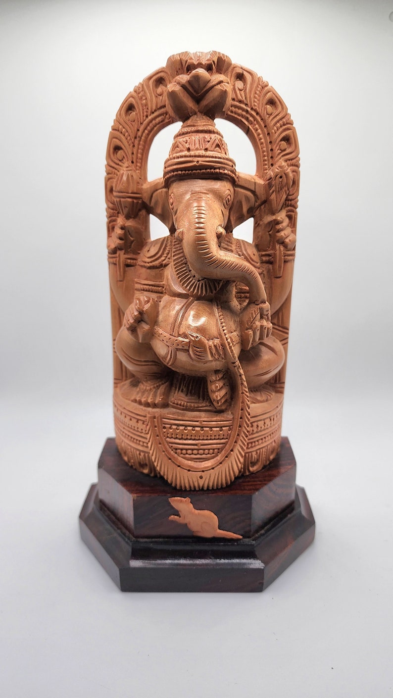 LORD GANESHA STATUE Hindu Lord Ganesh Sandalwood Idol With - Etsy