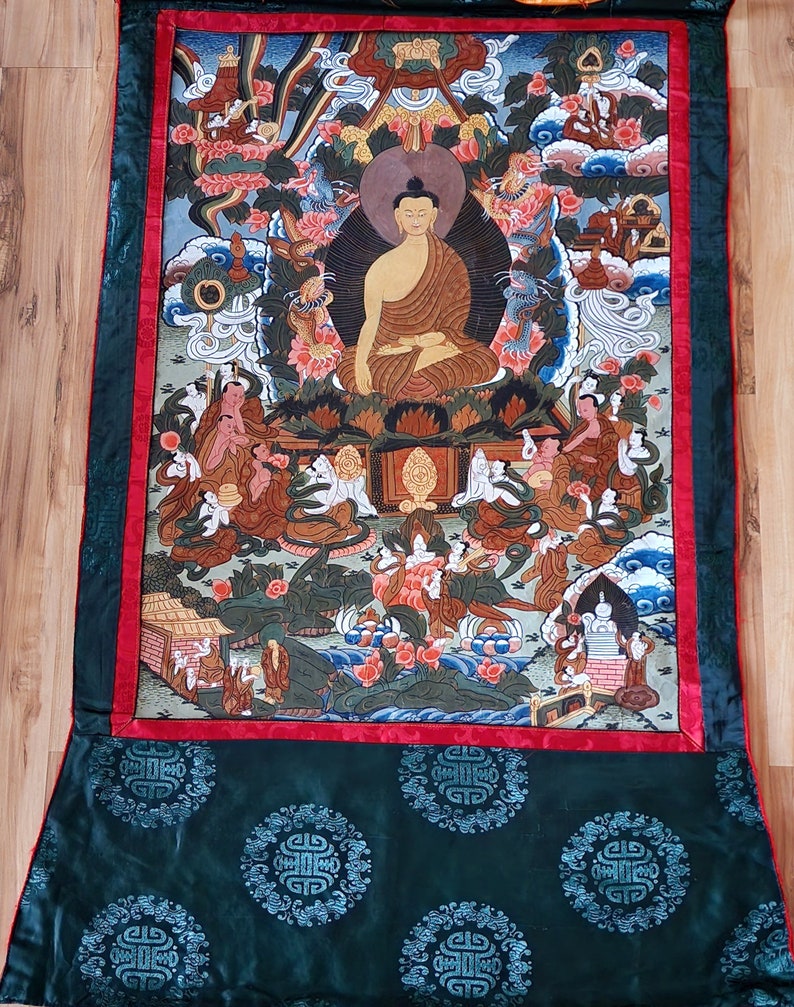 Hand-painted Buddha Thangka: Vintage Indian Art, Home Decor - Etsy