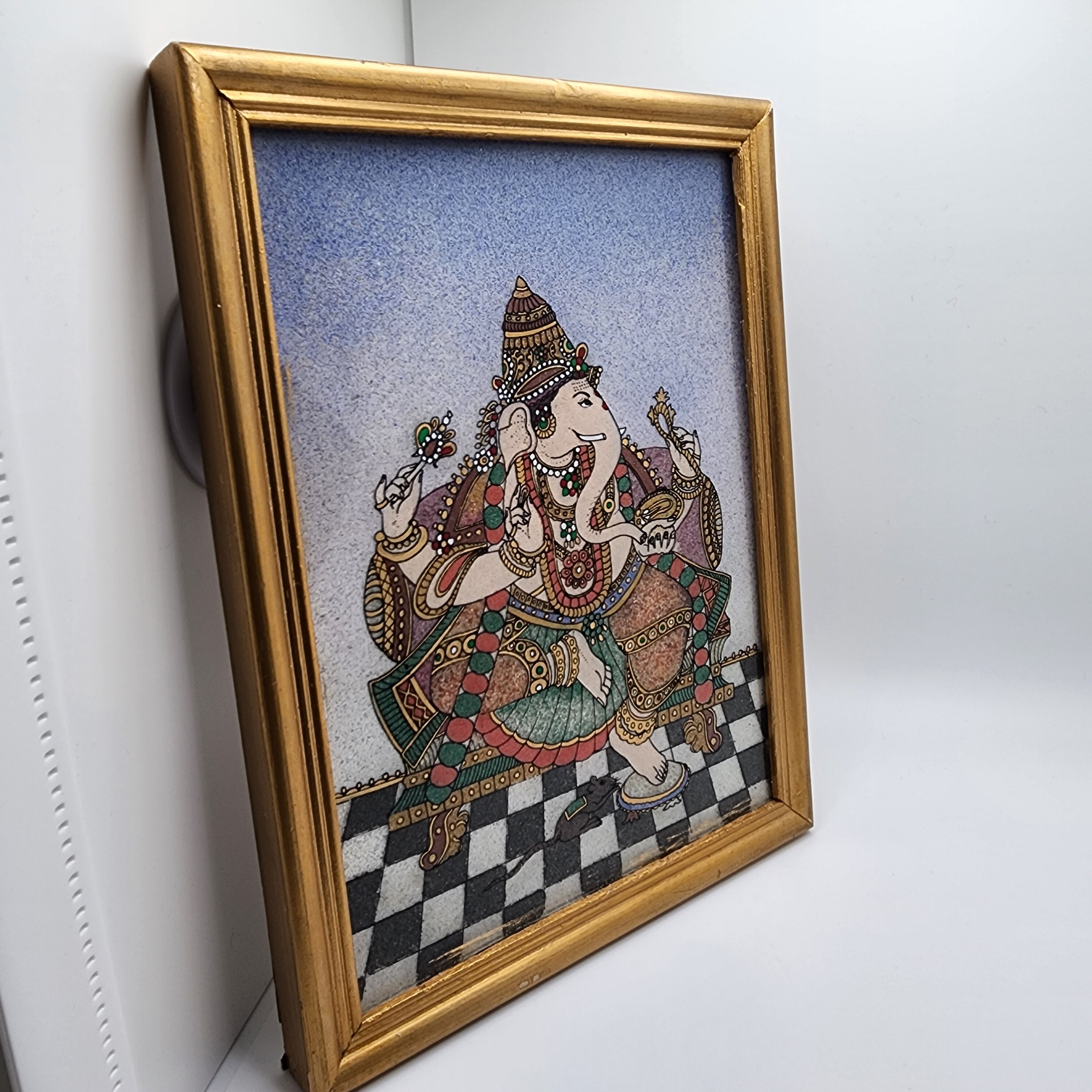 LORD Ganesha Gemstone Artwork, Ganapati Wall Art, Office Wall Decor ...