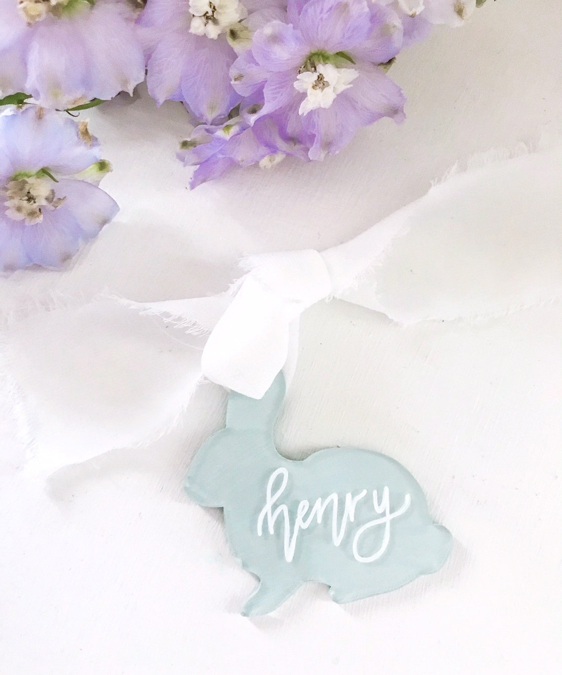 Bunny Name Tags Place Card Calligraphy Bunny Tag Easter Basket Tag - Etsy