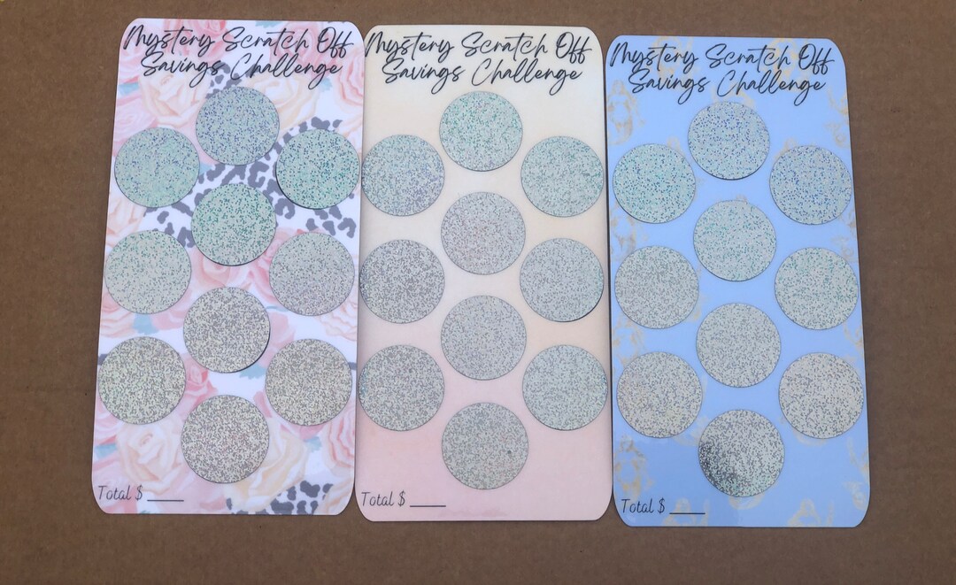 Laminated Mystery Scratch off Savings Challenge Fits A6 Envelopes - Etsy