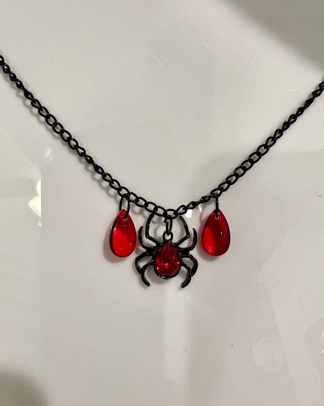 Bat Blood Drop Gothic Vampire Charm Necklace - Etsy