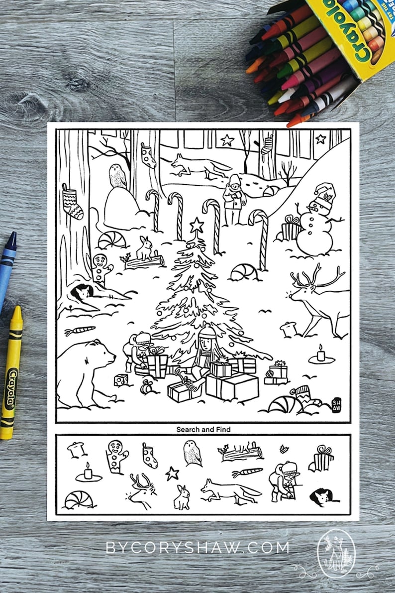 Christmas I Spy Christmas Coloring Page Printable Christmas - Etsy UK