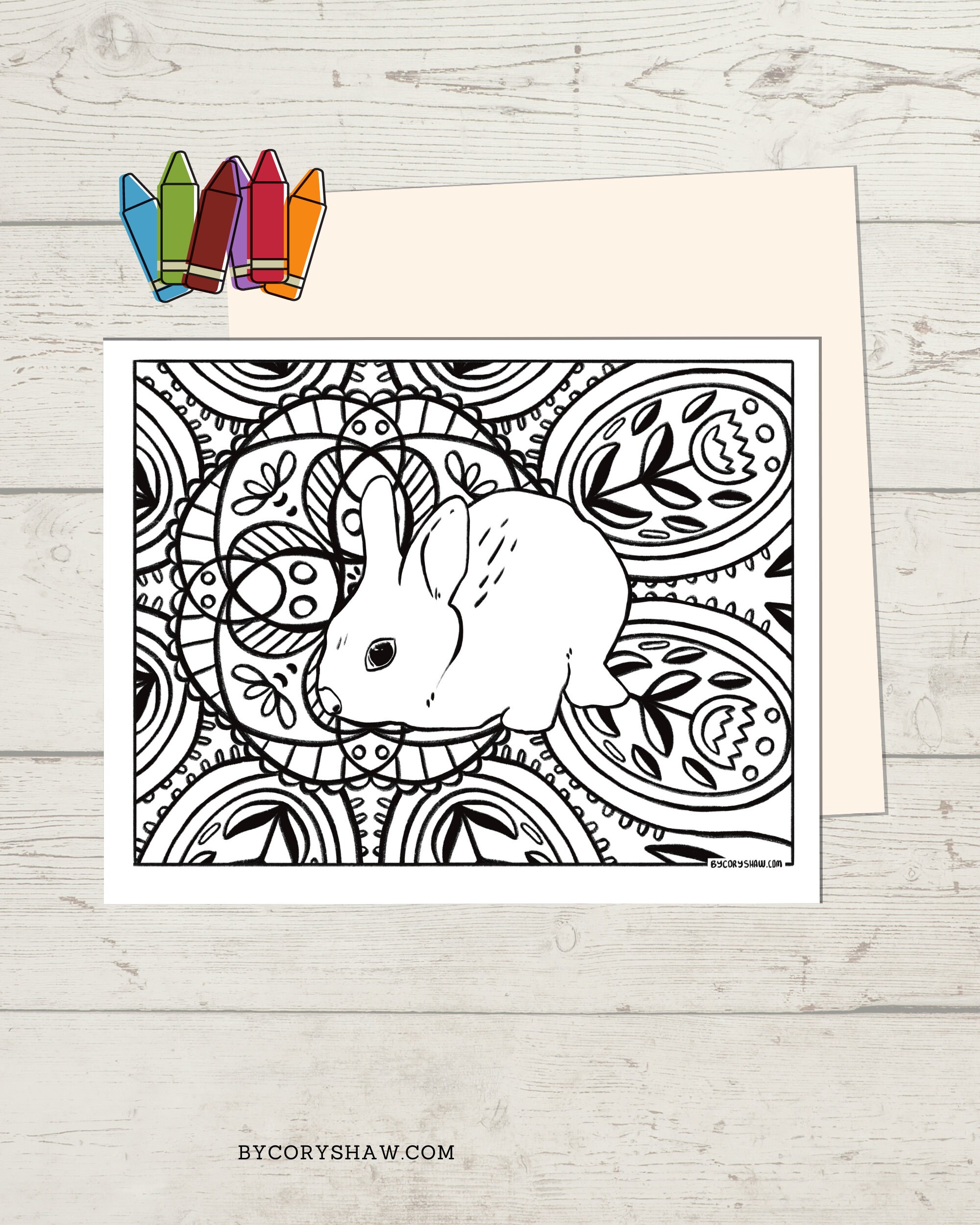 Easter Coloring Page, Printable, Geometric Coloring, Adult Coloring ...