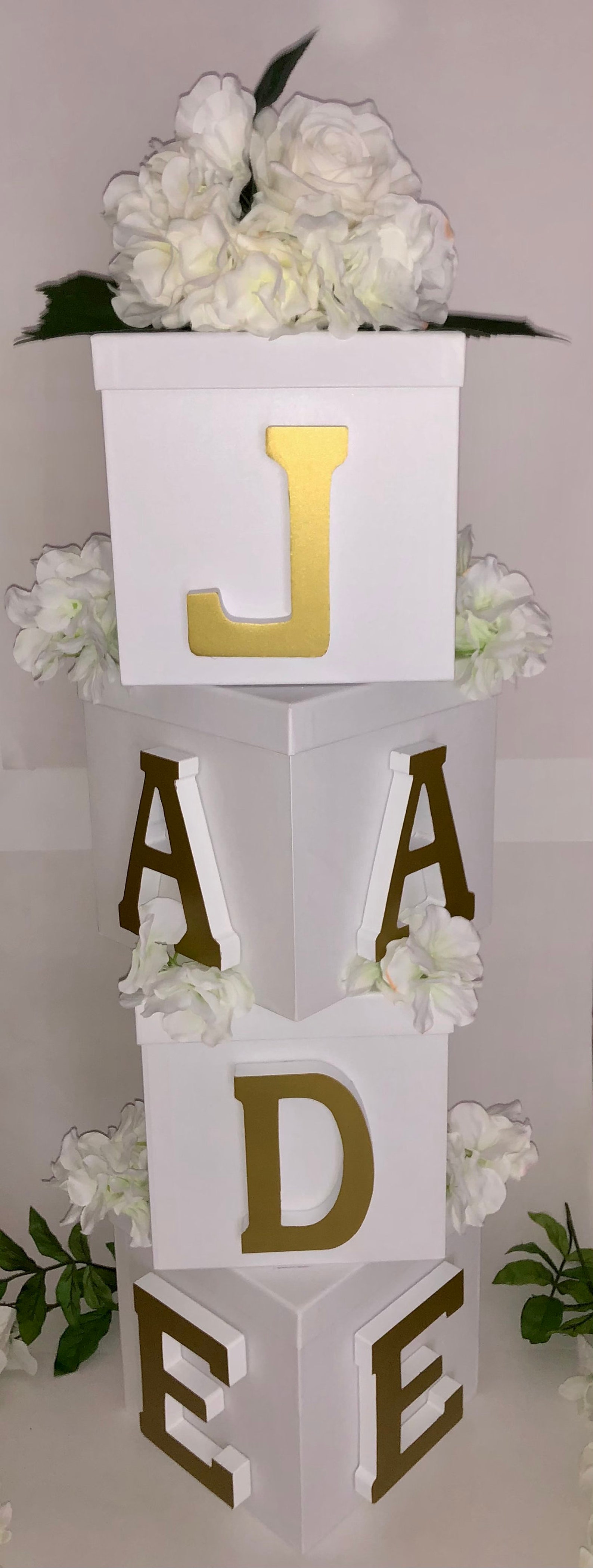 Baby Block Tower Baby Box Tower Decoration Gender Reveal - Etsy