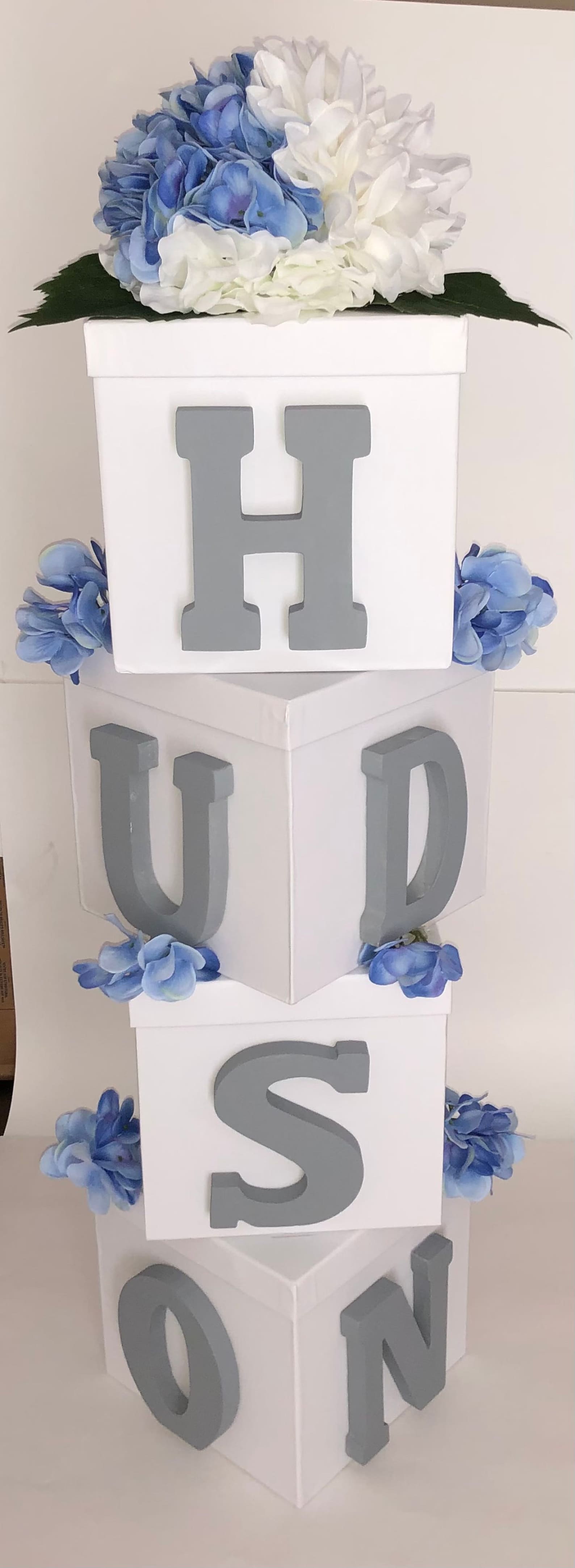 Baby Block Tower Baby Box Tower Decoration Gender Reveal - Etsy