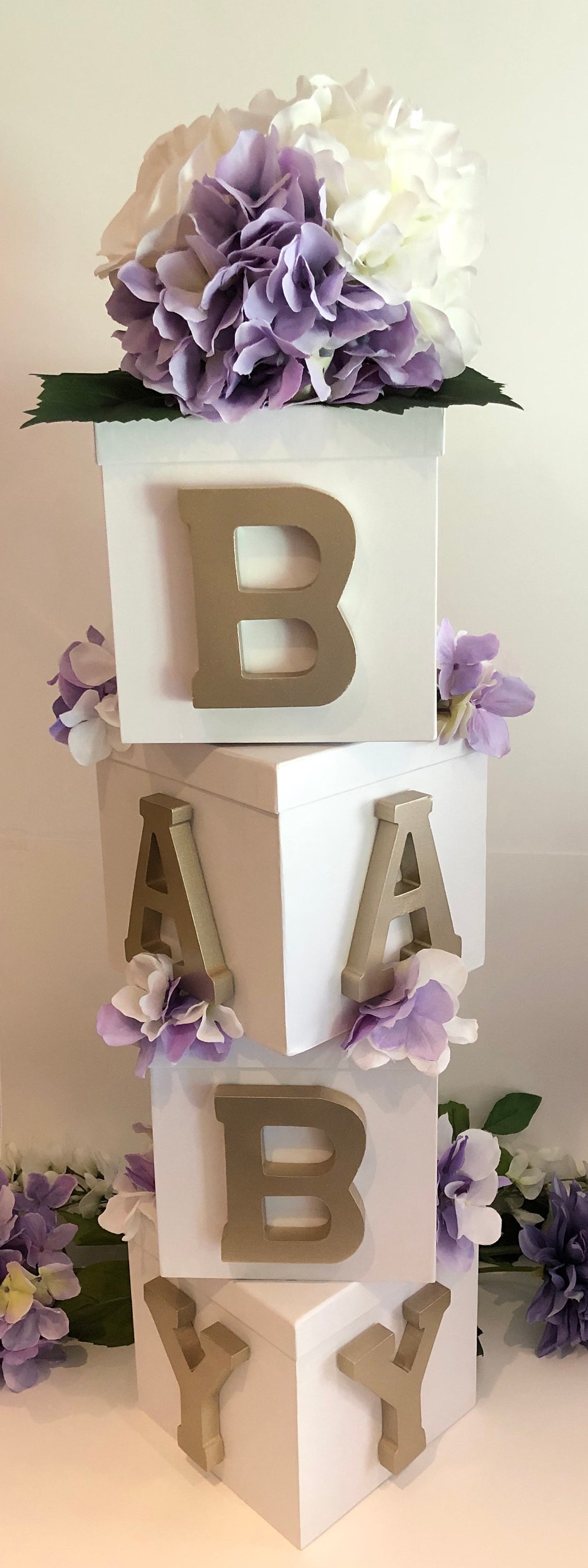 Baby Block Tower Baby Box Tower Decoration Gender Reveal - Etsy