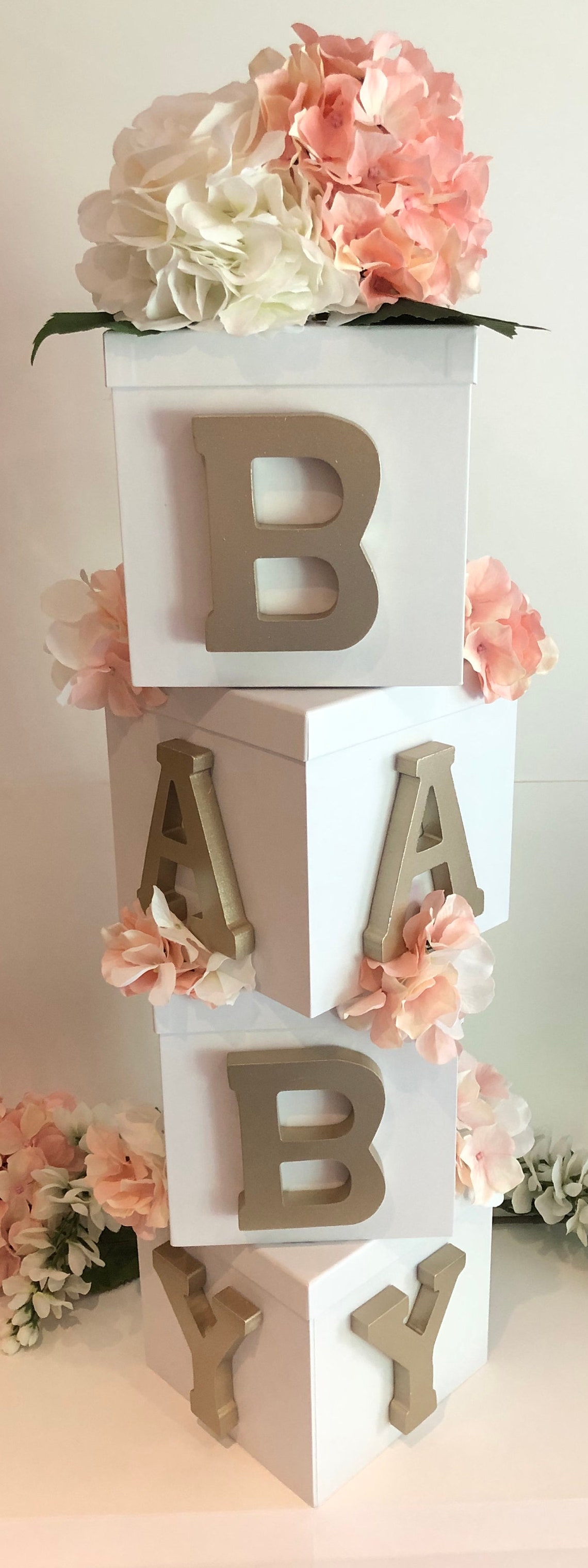 Baby Block Tower Baby Box Tower Decoration Gender Reveal | Etsy