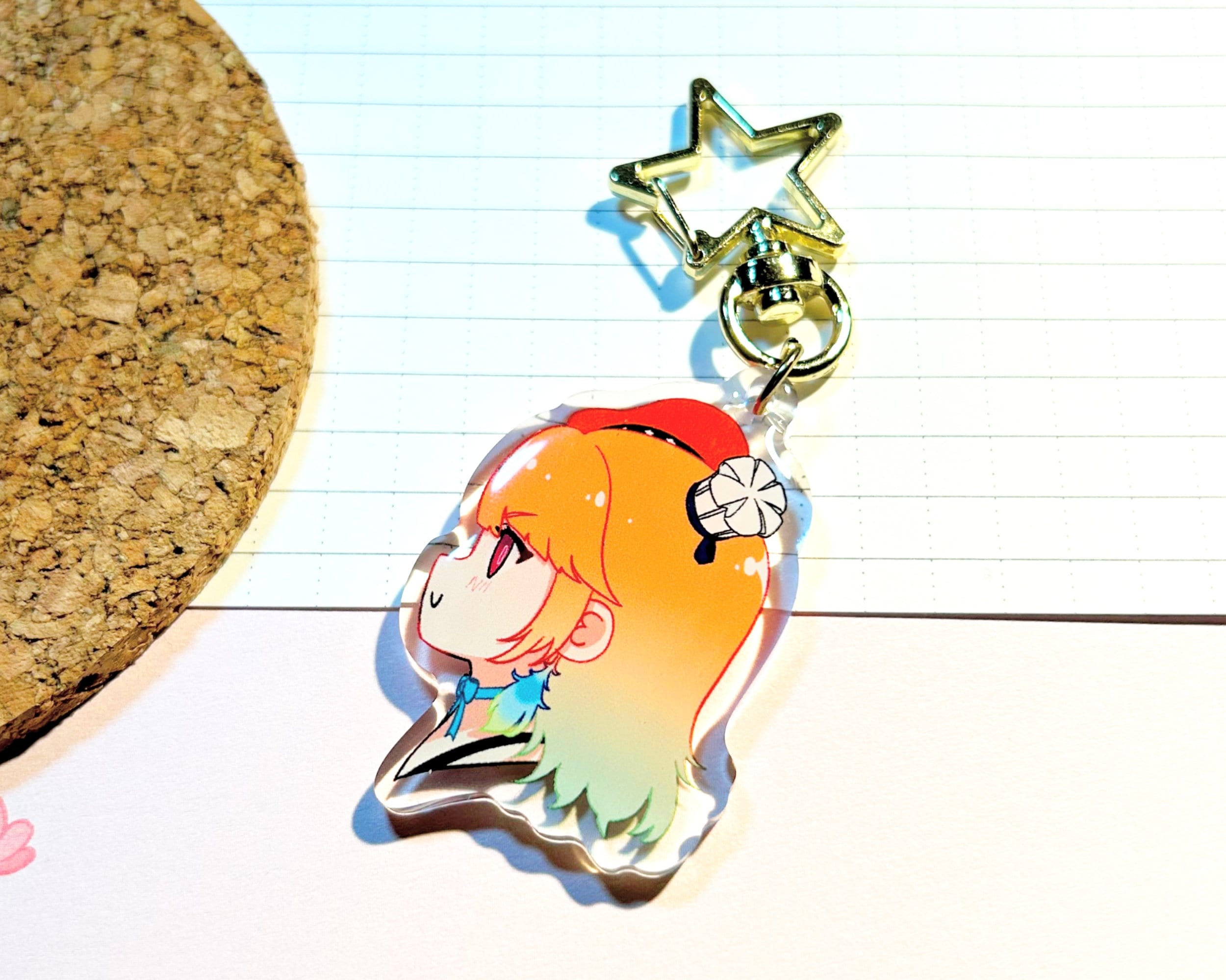 Vtuber Idol Keychains Shark, Detective, Tako, Grim Reaper, Phoenix - Etsy