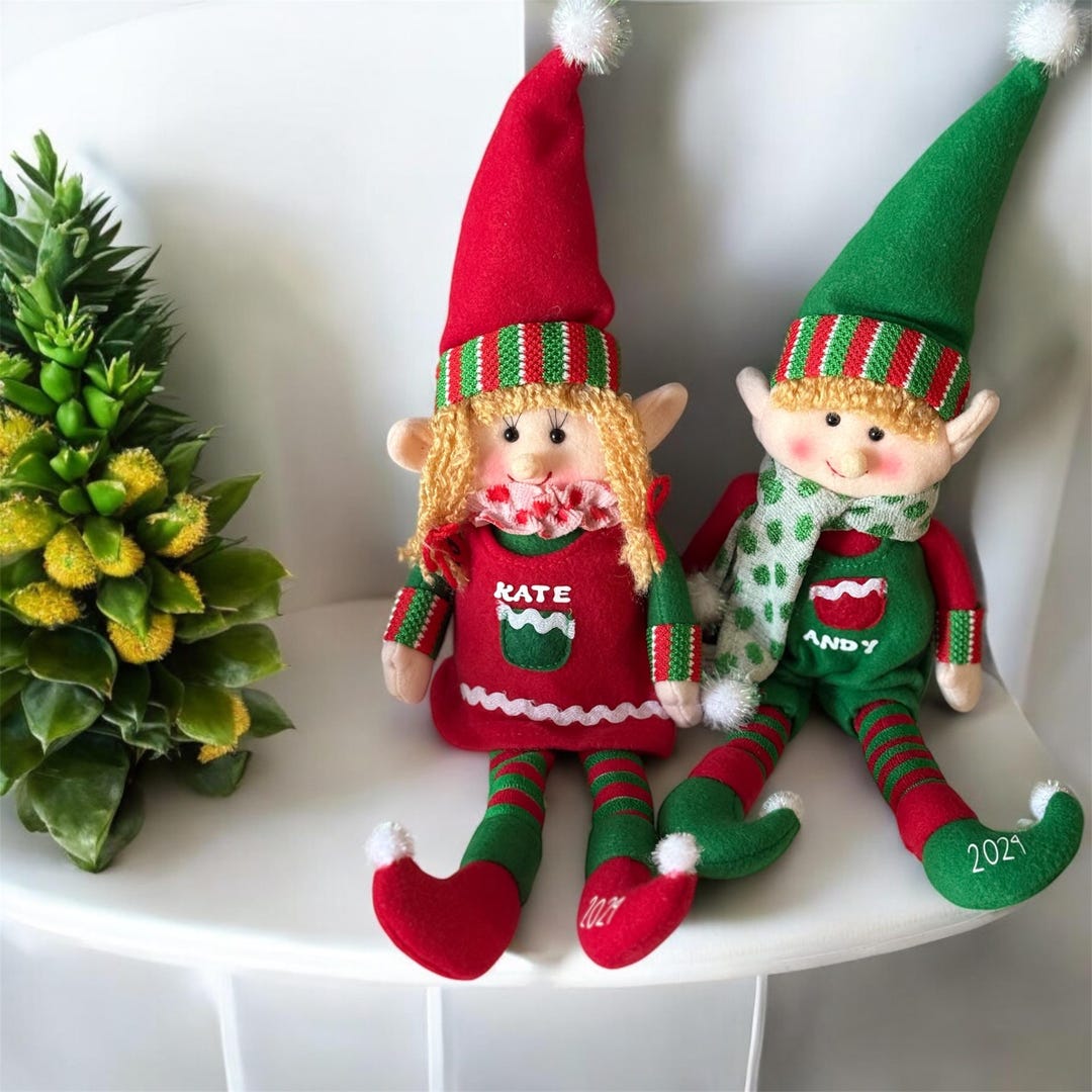 Elf Plush Christmas Stuffed Dolls, Set of 2 12 Boy and Girl Elves ...