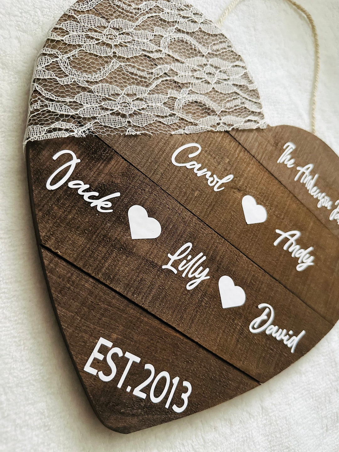Personalized Wooden Sign Custom Wall Signs Heart Shaped Sign Living ...