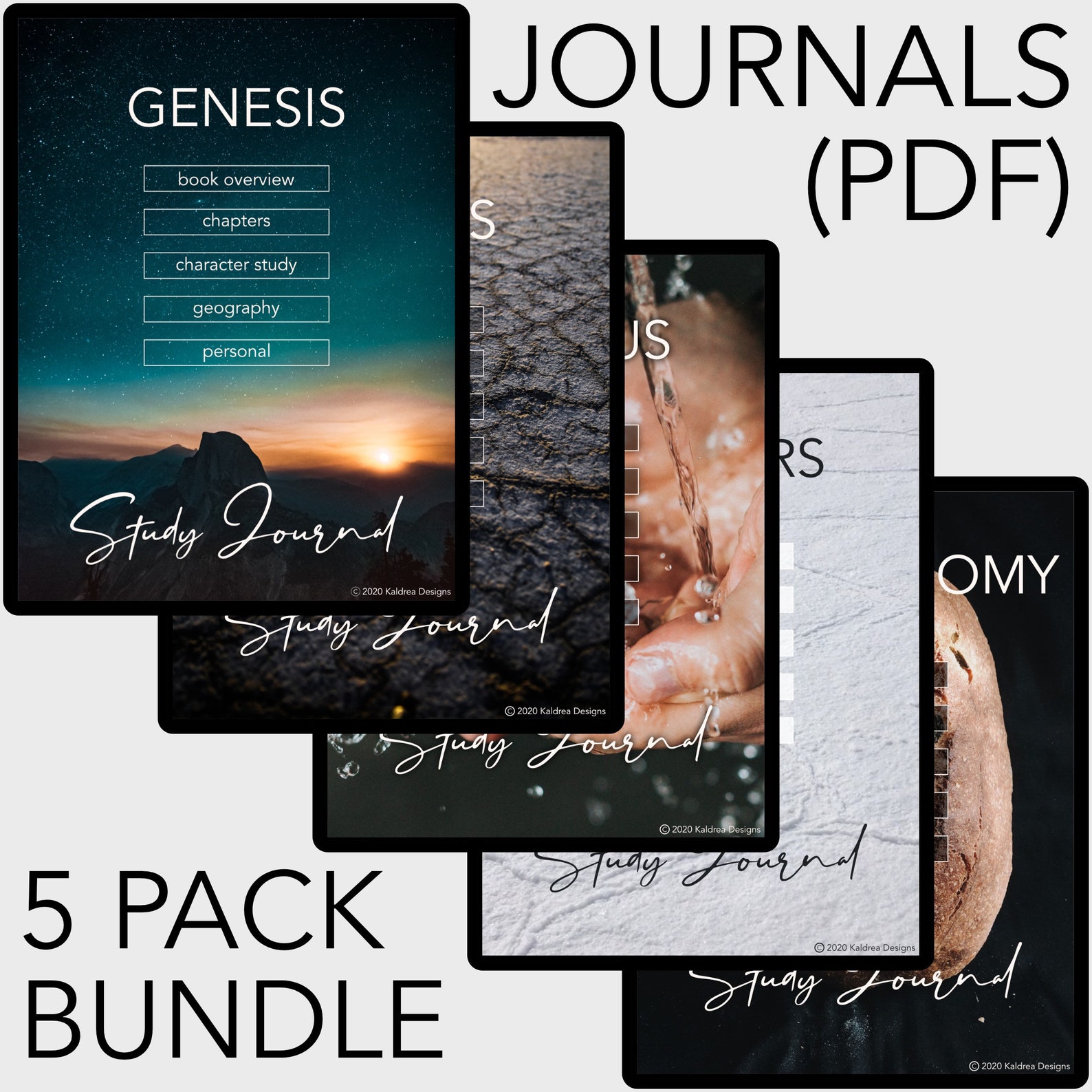 Bible Study Journals PDF 5 Pack Bundle Genesis-deuteronomy - Etsy