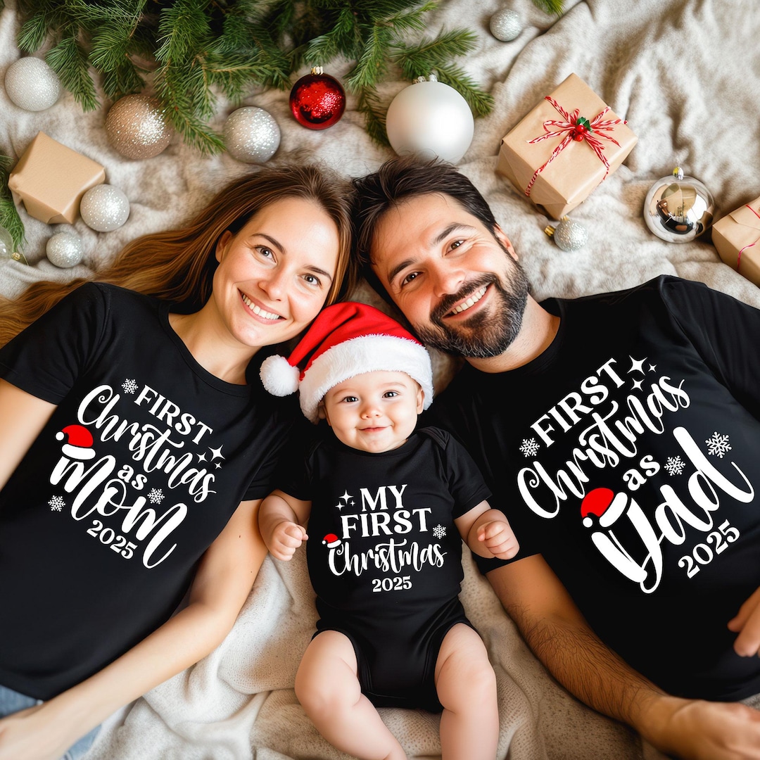 My First Christmas Shirt, Baby First Christmas Shirt, Mom and Dad First ...