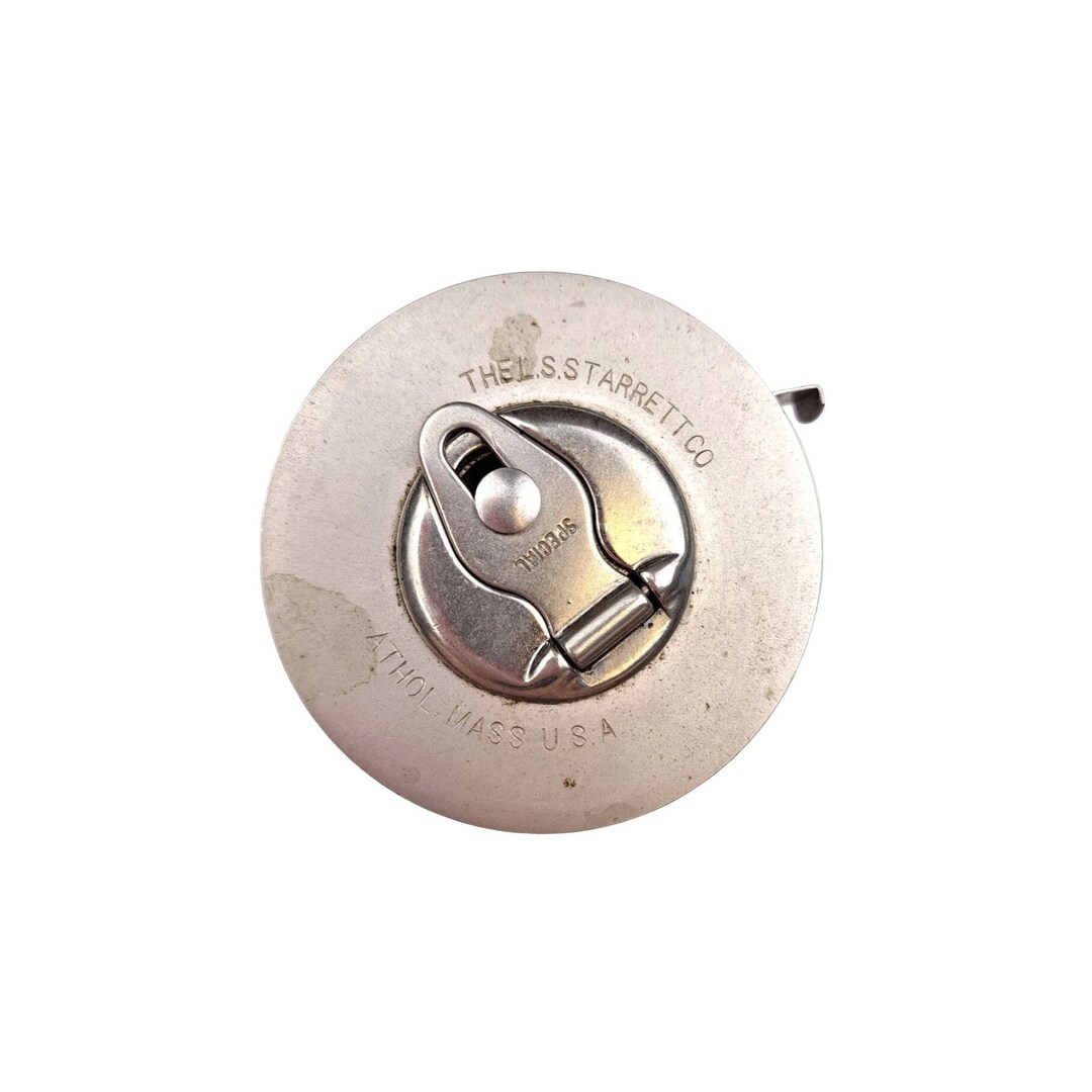 Vintage Starrett Tape Measure Closed Reel Steel Special 20 Foot Wind up ...