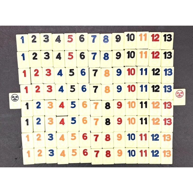 Vintage Rummikub Game Tiles Complete Set 1987 Pressman Ivory Crafts ...