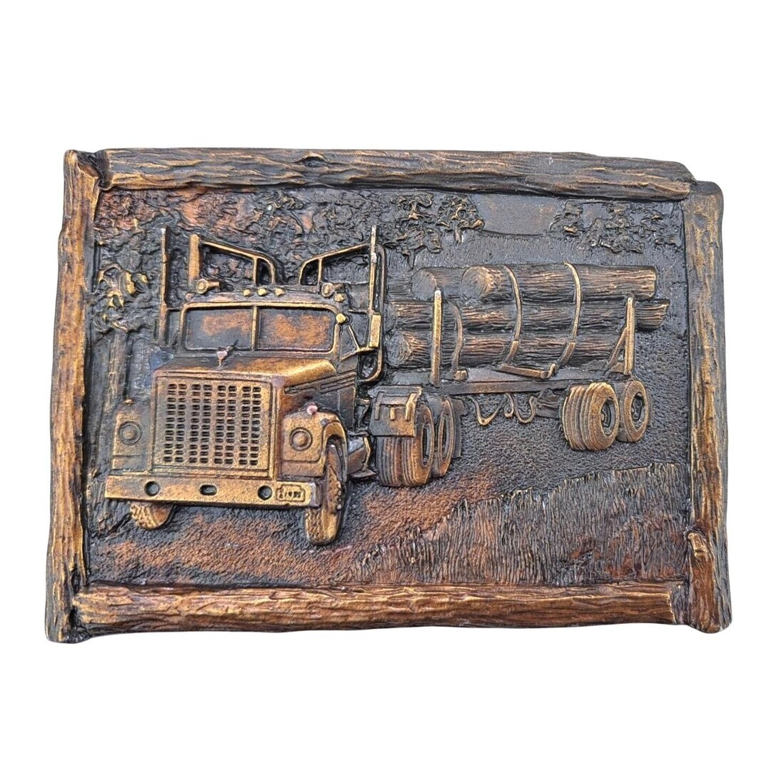 Vintage Logging Truck Belt Buckle 1977 Bergamot Brass Siskiyou Arroyo ...