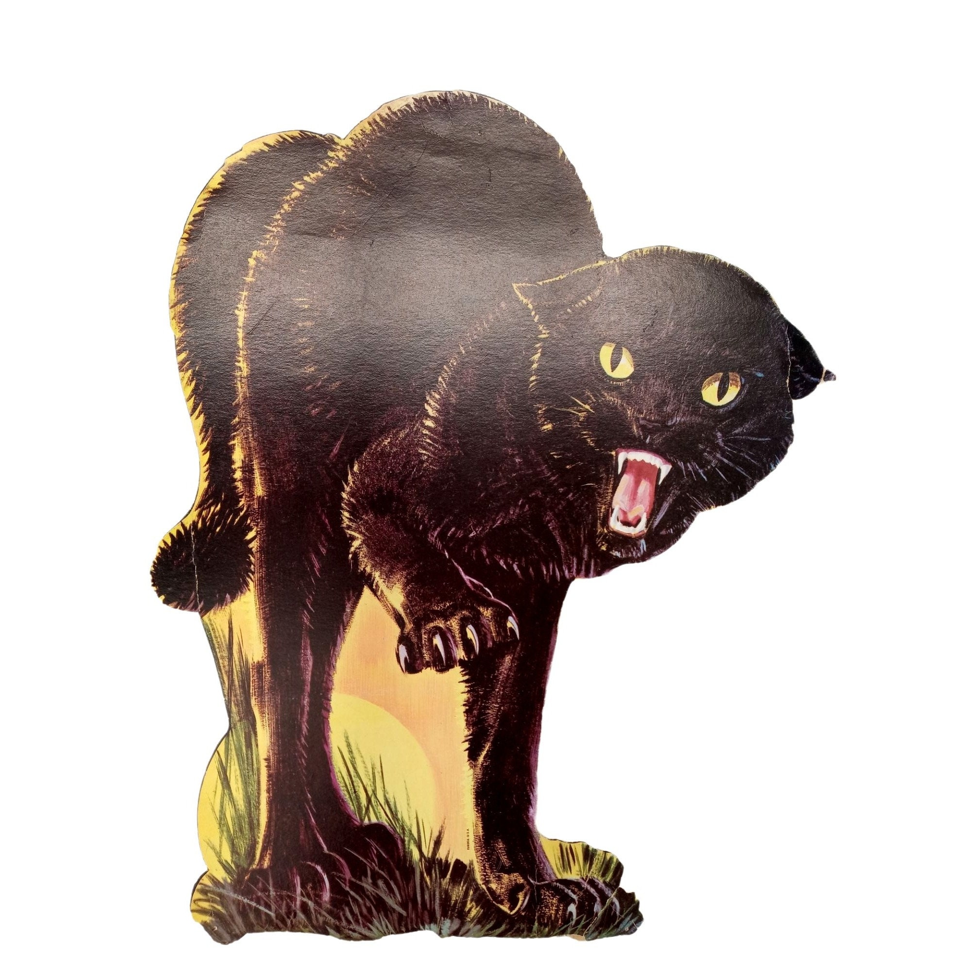 Black Cat Hissing Drawing