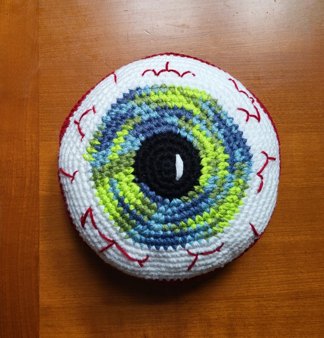 Giant Crochet Eyeball Pillow: Spooky Goth Home Decor - Etsy