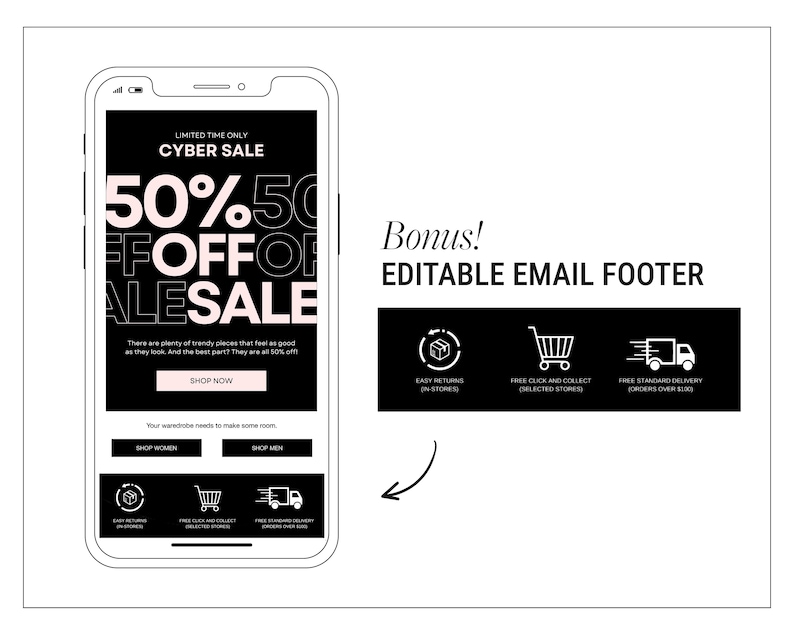 Editable Sale Email Templates | Email Marketing | Product Marketing ...