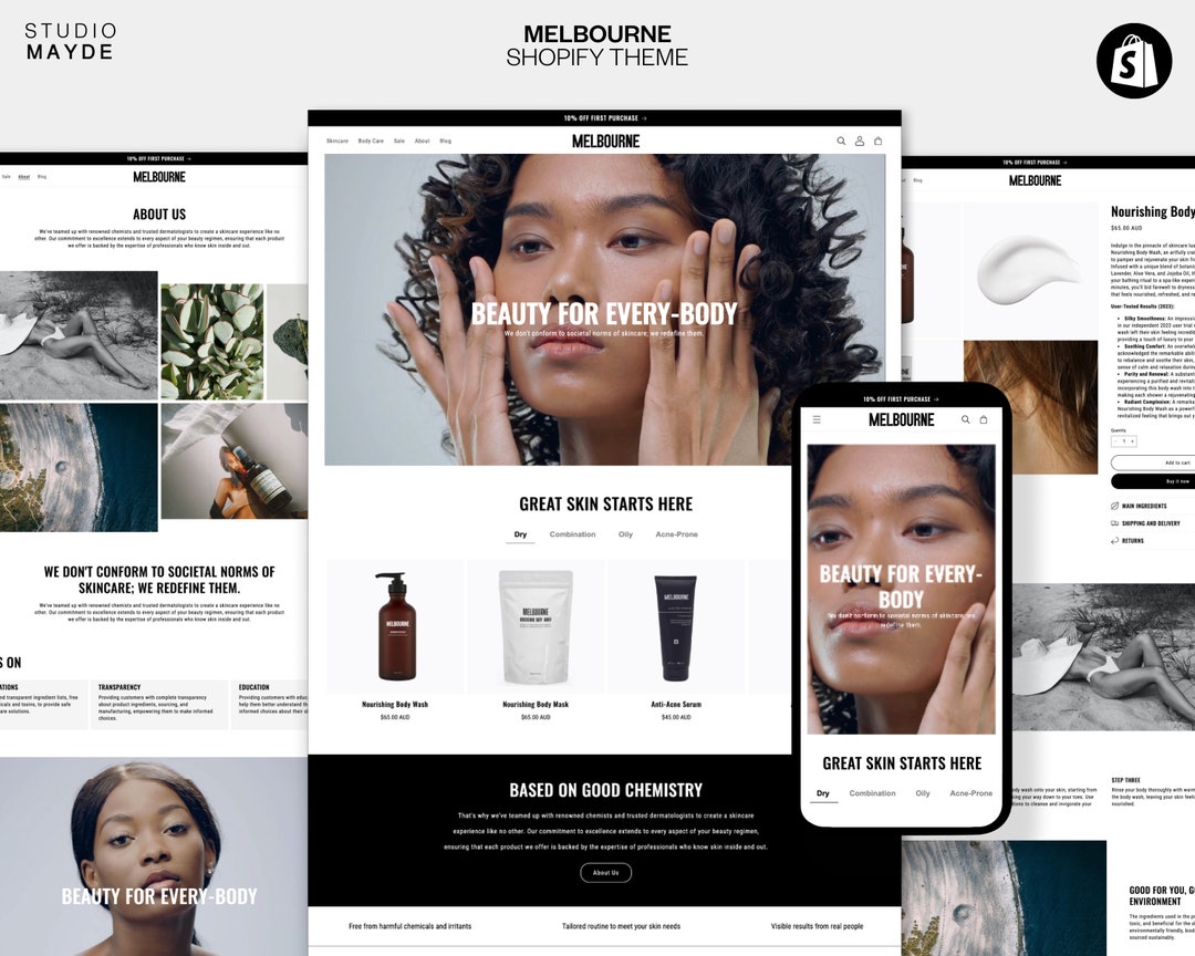 Shopify Template | Beauty Shopify Theme | Shopify Website | Neutral ...