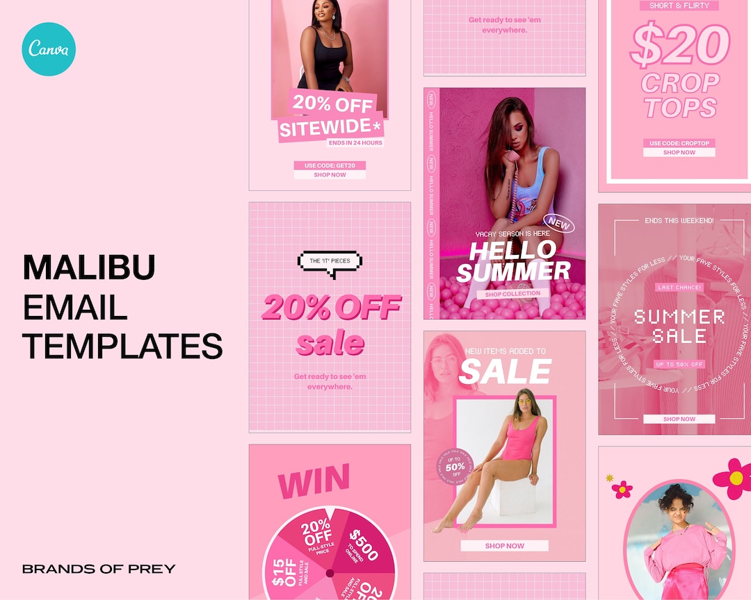 Editable Email Templates Pink Email Marketing Product - Etsy
