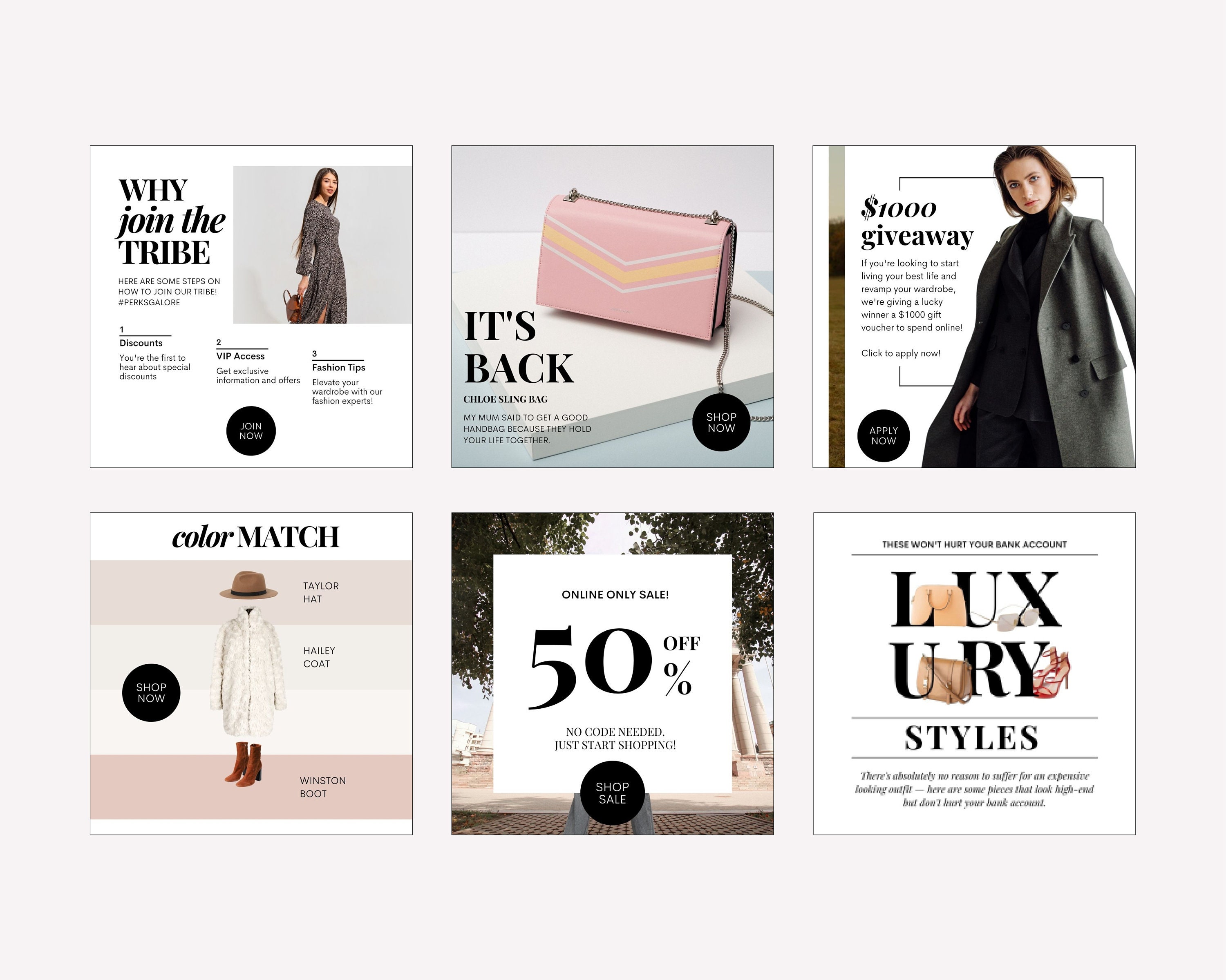 EDITABLE Fashion Instagram Template Instagram Fashion - Etsy Canada