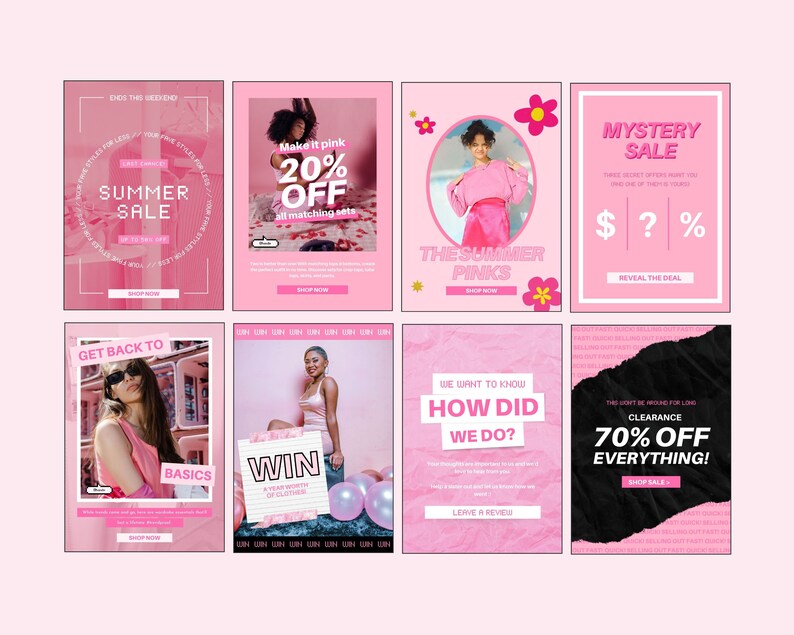 Editable Email Templates Pink Email Marketing Product - Etsy