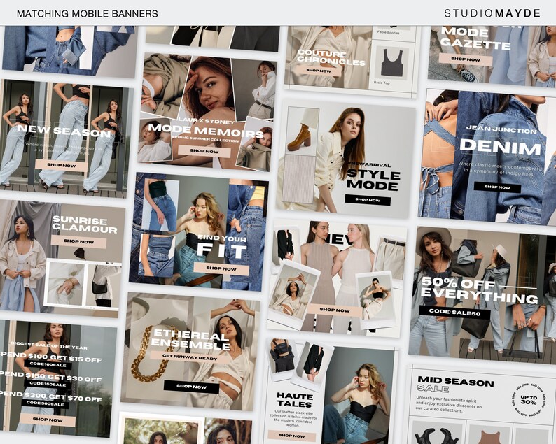 Editable Website Banners | Shopify Banner | Fashion Web Banner | DIY ...