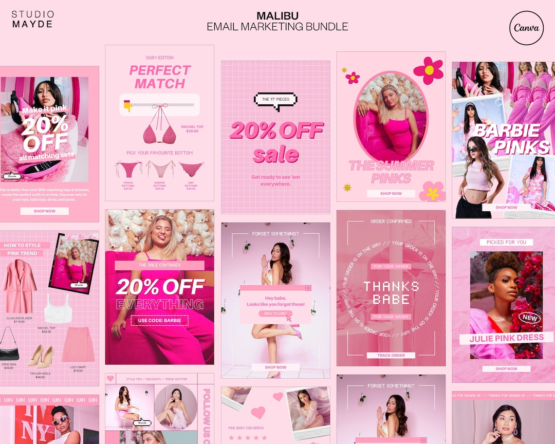 Editable Email Templates | Pink Email Marketing | Product Marketing ...