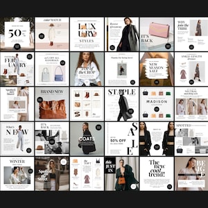 EDITABLE Fashion Instagram Template | Instagram Fashion Templates ...