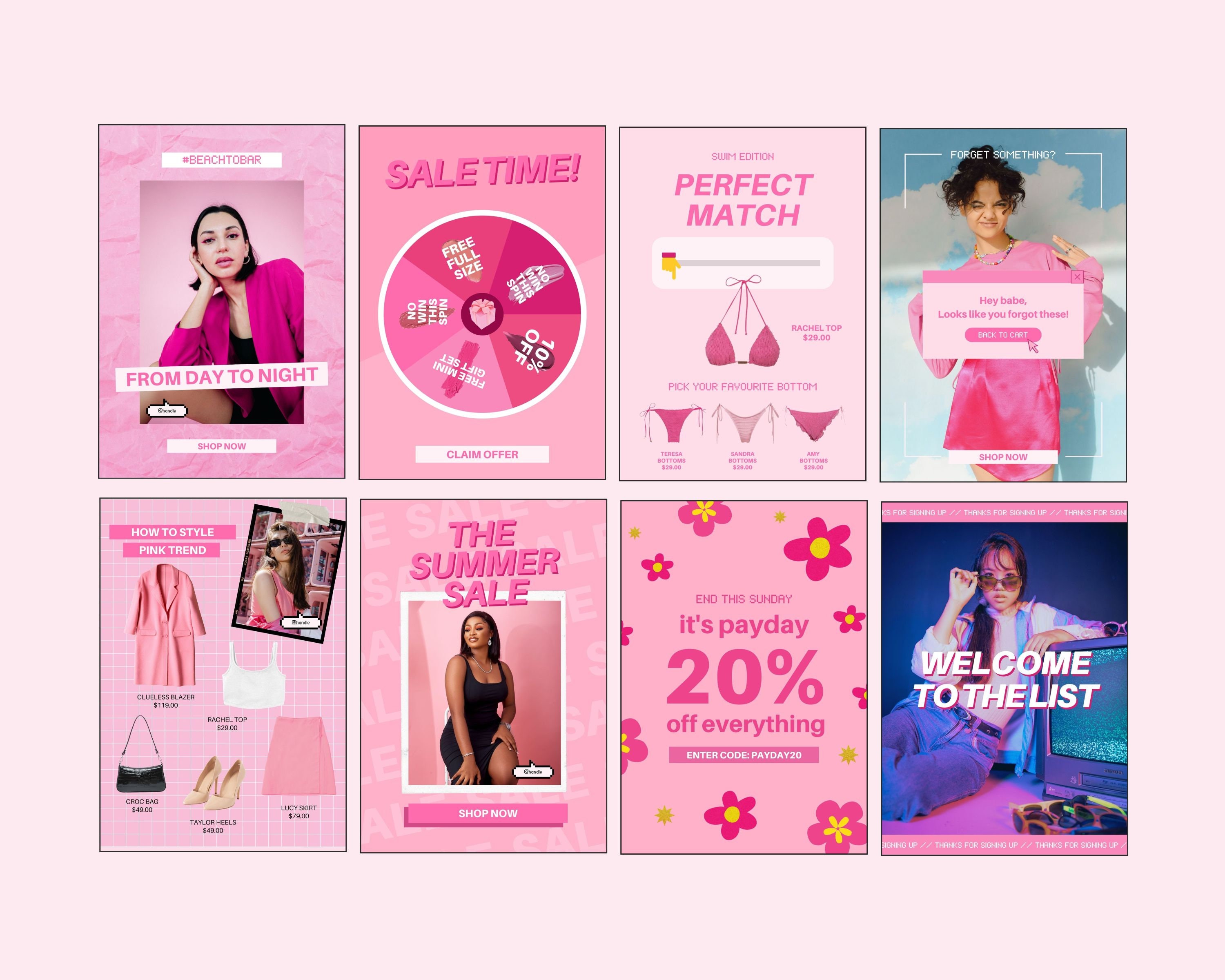 Editable Email Templates Pink Email Marketing Product - Etsy