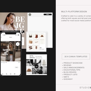 EDITABLE Fashion Instagram Template | Instagram Fashion Templates ...