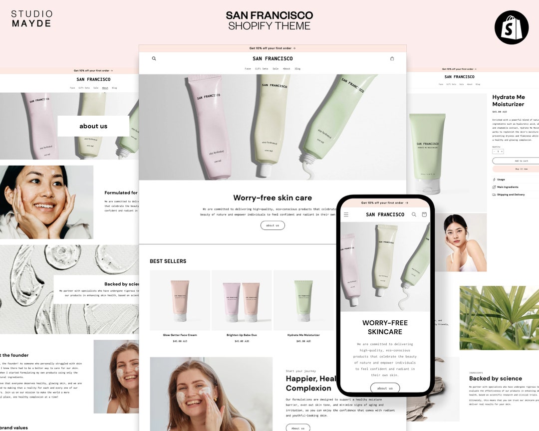 Shopify Template | Beauty Shopify Theme | Shopify Website | Colorful ...