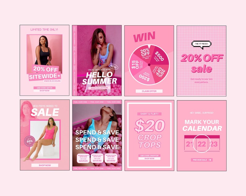 Editable Email Templates Pink Email Marketing Product - Etsy