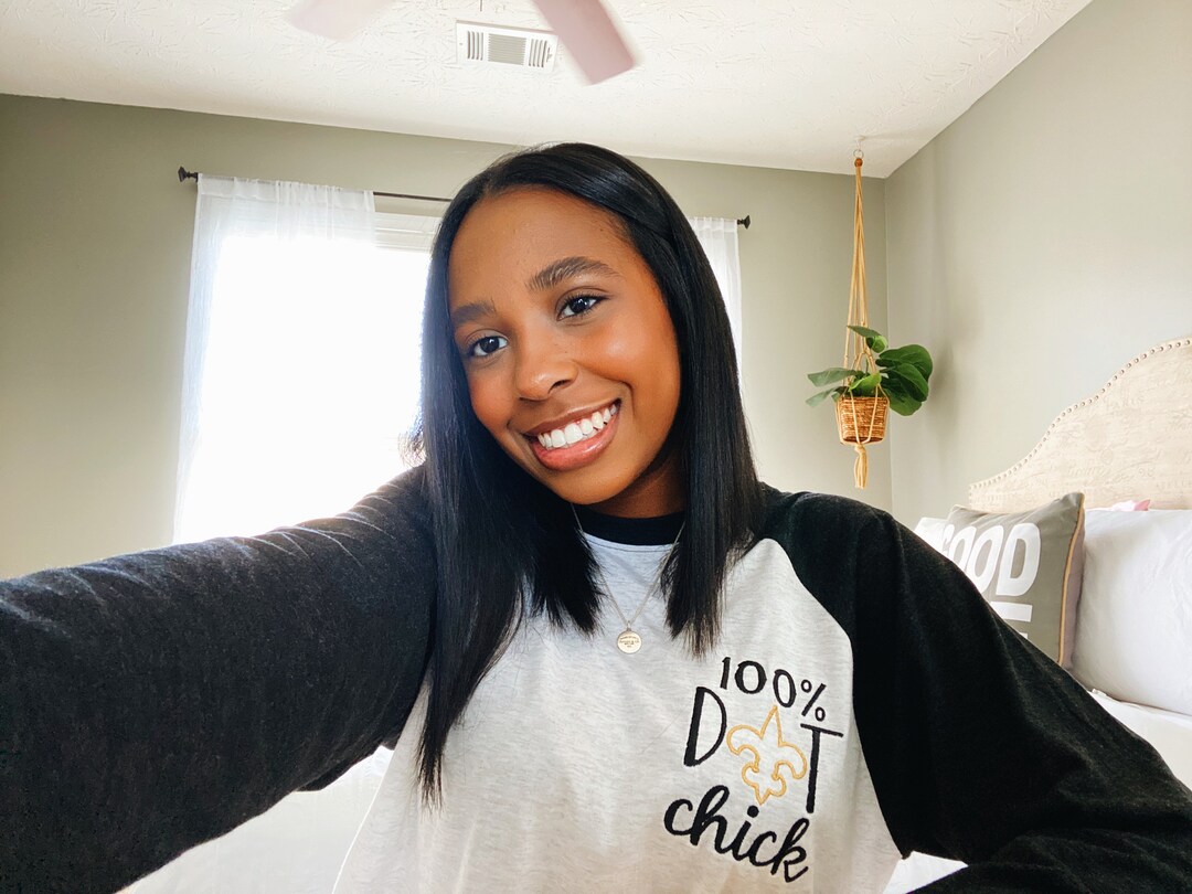 Saints 100% Dat Chick Raglan T-shirt, Saints Fan, Saints Tee, Who Dat ...