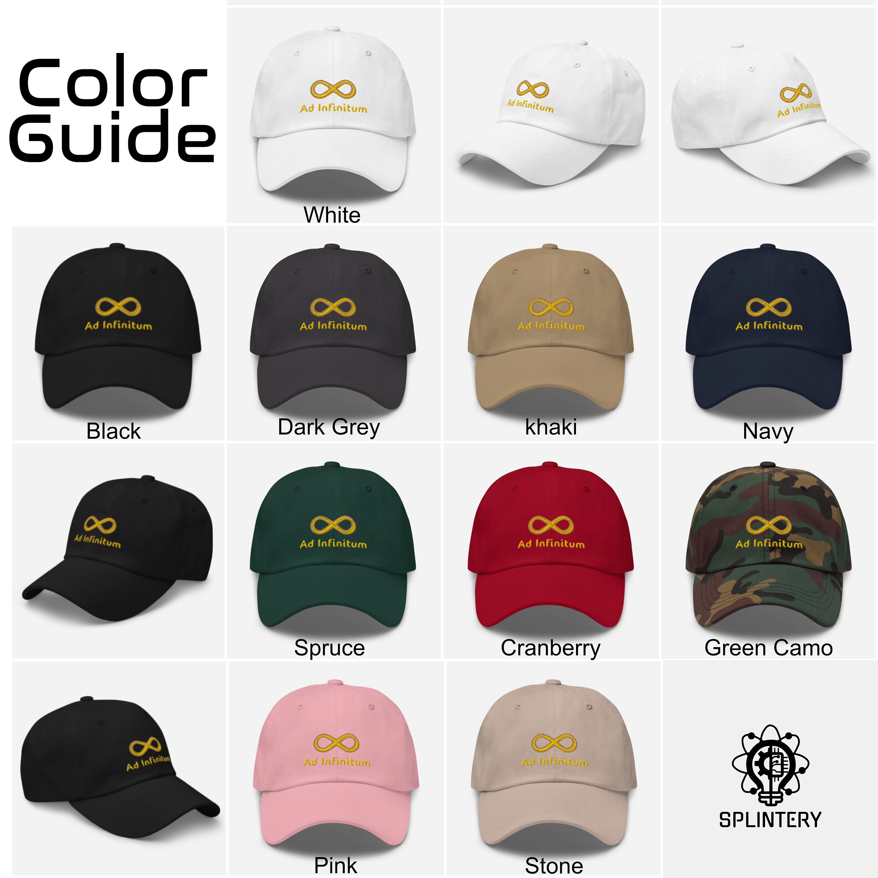 Multiple Options Infinity Symbol Embroidered Unisex Hat Baseball Cap ...