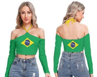 Brazil Flag Crop Top - Etsy