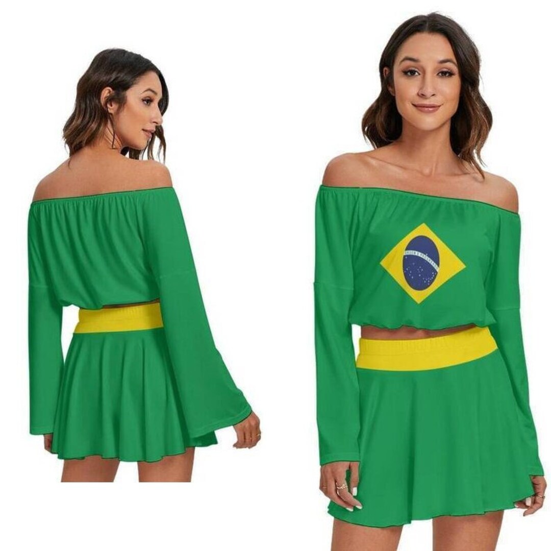 Brazilian Flag Women Top, Skirt, Set, Gifts, Ladies, Brazil Flag, Samba ...
