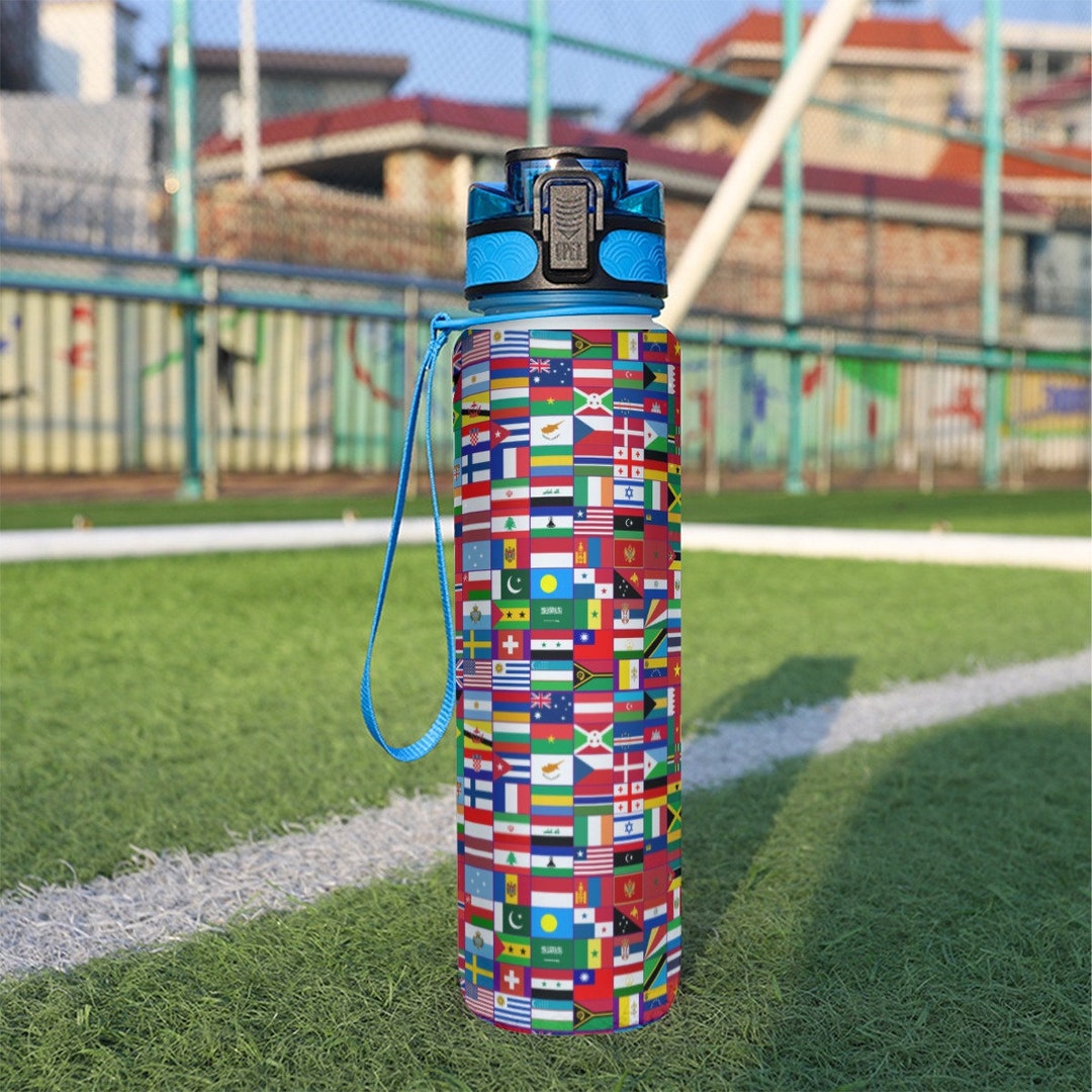 All Flags Water Bottle 32oz, Flags, World Flags, Gifts, All Nations ...