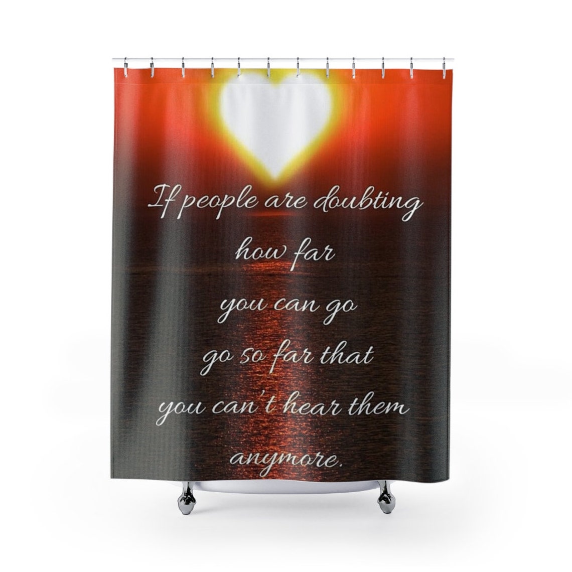 Quotes Shower Curtains Inspirational Ocean Blue Meditation Etsy