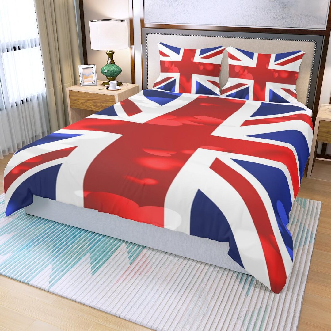 Union Jack Duvet, Three Piece Bedding Set, Pillow Cases, British, Bed ...