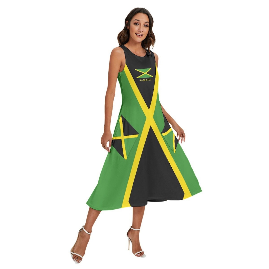 Jamaican Women's Dress, Jamaica, Flag, Ladies, Teens, Girls, Gifts ...