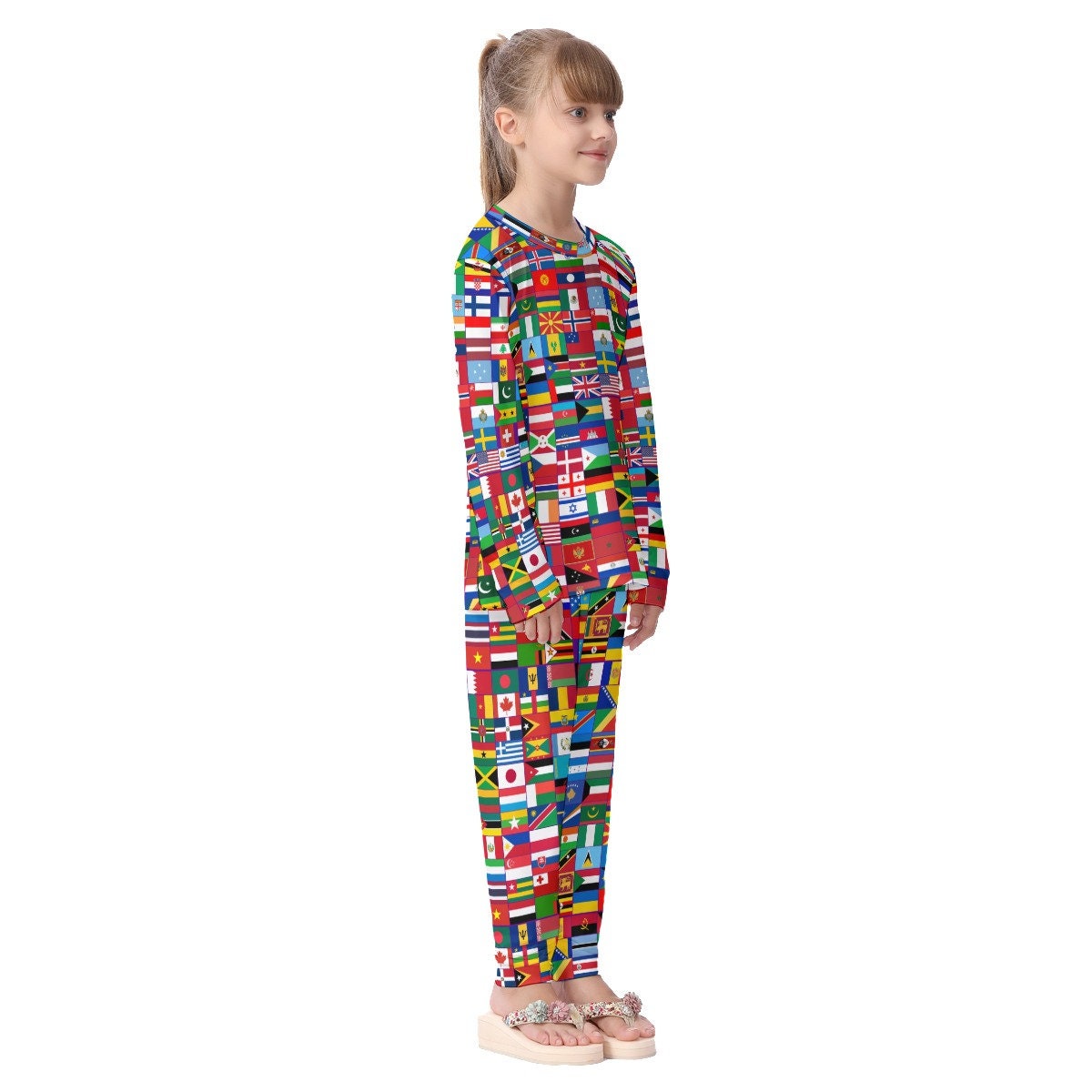All Flags Kid's Pajamas World Flags Design Girls - Etsy Australia