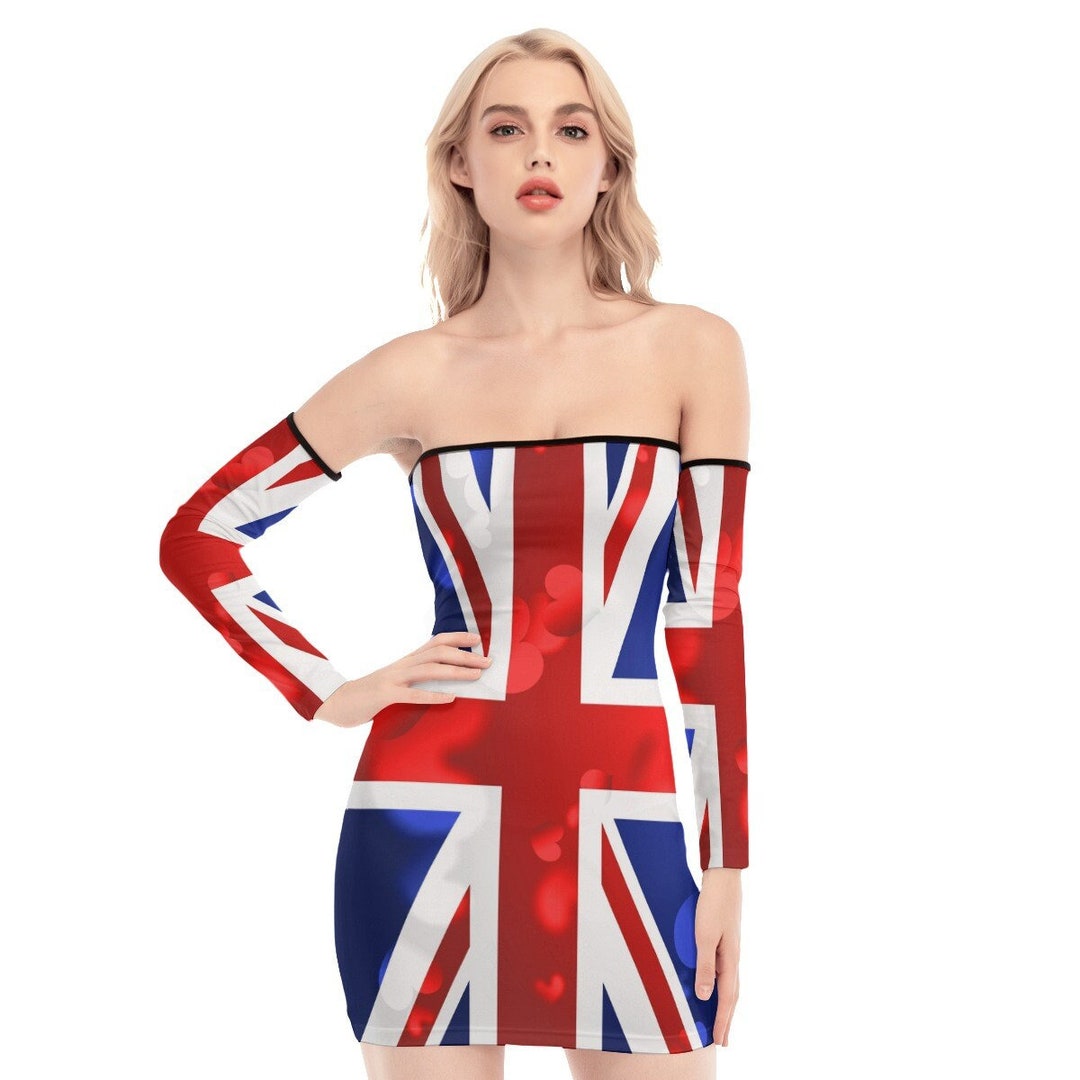 British Dress English Flag Design England Women Ladies Teens british-dress-english-flag-design-england-women-ladies-teens
